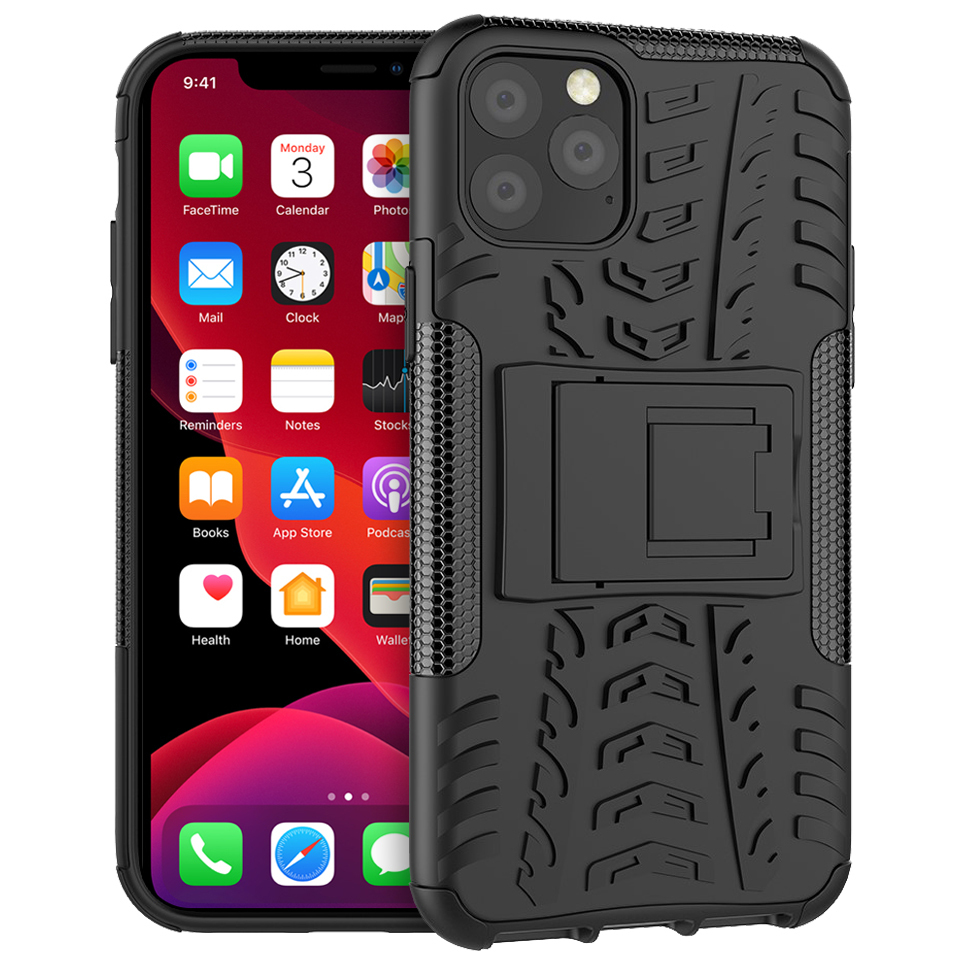 Dual Layer Rugged Tough Case for Apple iPhone 11 Pro (Black)
